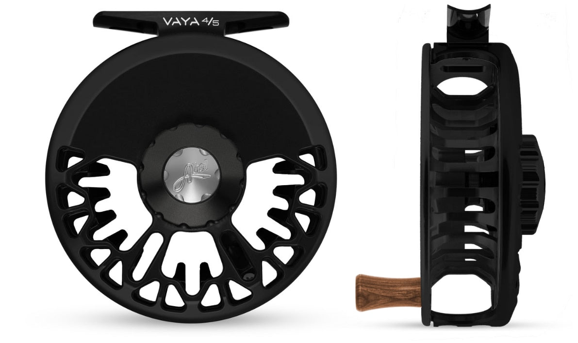 Abel Vaya 4/5 Fly Reel - Black / Black Drag Knob & Walnut Handle ...