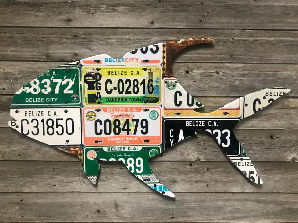 Belize Permit License Plate Art | Anglers All